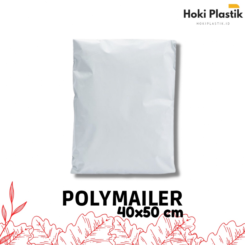 Jual Polymailer besar polos ecer size 40x50 cm warna putih hitam glossy plastik packing olshop ...