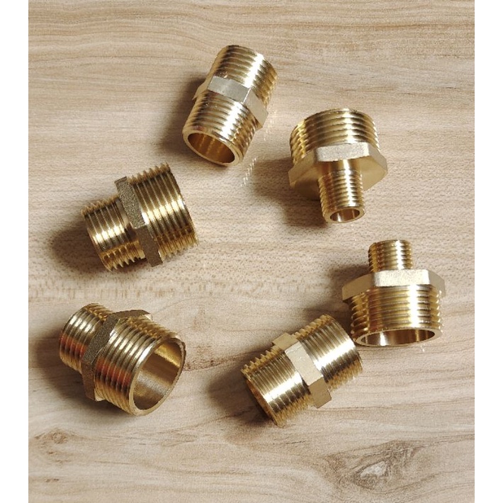 Jual Double nepel 3/8x1/2" Kuningan / double nepel 1/2x3/8 kuningan | Shopee Indonesia