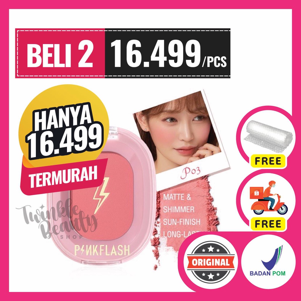 Jual PINKFLASH Blush On Matte Shimmer Cheek Soft Pigment Makeup Perona ...