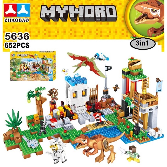 Jual Fun Brick Block Chaobao 5636 Minecraft My World 3in1 ( Dinosaur ...