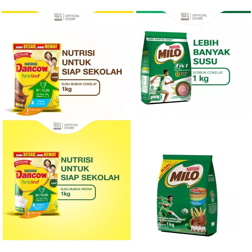 Jual Nestle dancow instant/coklat 1kg MILO ACTIVGO/3IN1 990g/960g ...