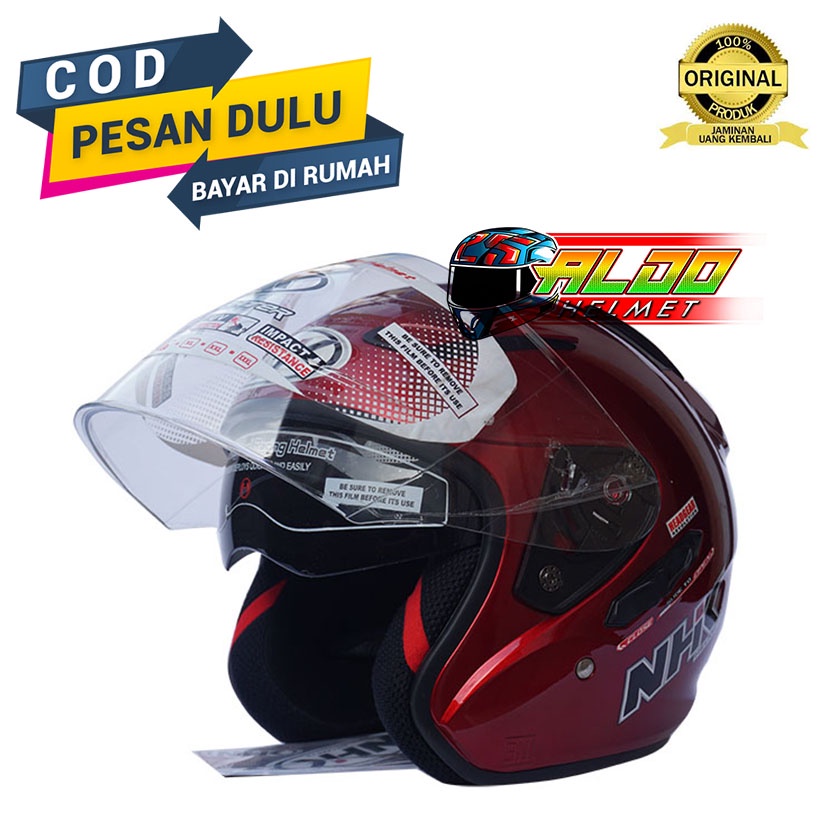Jual HELM / NHK / HELM NHK R1 / HELM NHK R1 SOLID BLACK DOFF ORIGINAL / NHK R 1 POLOS DOUBLE ...