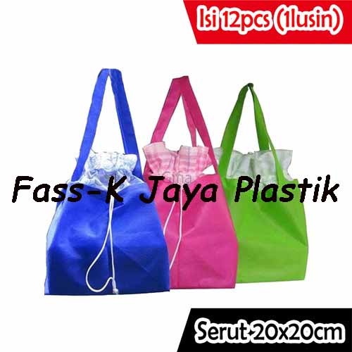 Jual tas serut 20x20 polos hajatan / besek / dus / box / tas kotak nasi ...