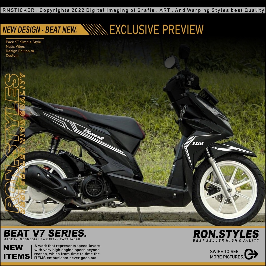 Jual V7 CUTTING STICKER STRIPING BEAT NEW 2017-2019 NEW DESIGN SIMPLE ...