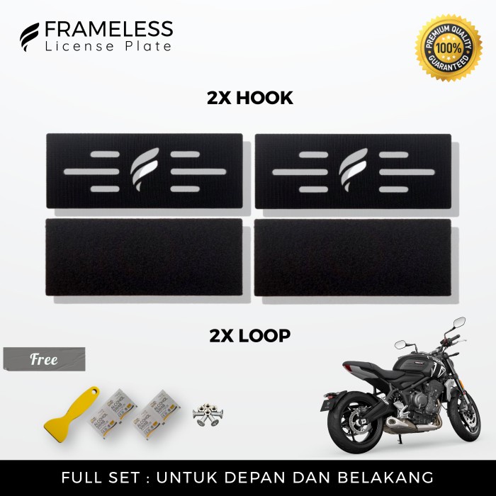 Jual Acc Frameless Plate Dudukan Plat Motor Clean Look ( 2Hook + 2Loop ) | Shopee Indonesia