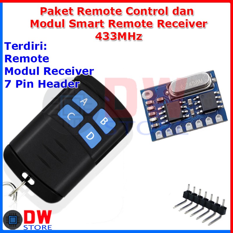 Jual Smart Remote Control dan Modul Receiver 433 Mhz Arduino Raspberry ...