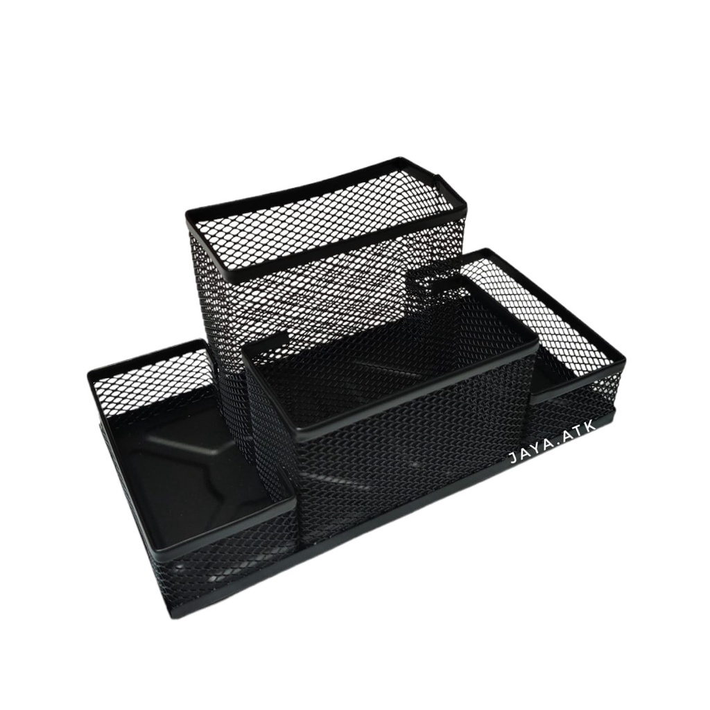 Jual TEMPAT PULPEN PEN HOLDER MEJA JARING BESI STATIONERY STAND 4 SEKAT ...