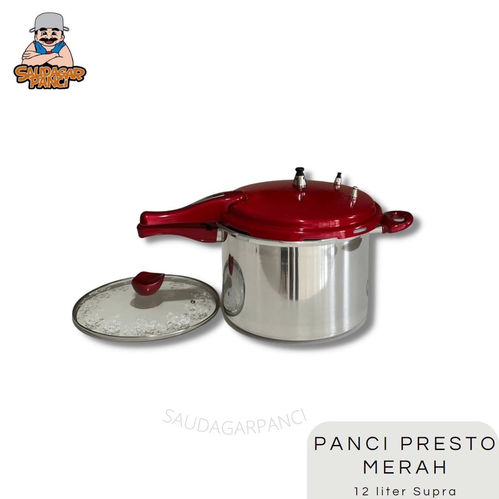 Jual Presto 12 Liter SUPRA/Panci Presto SUPRA 12 Liter + Tutup Kaca | Shopee Indonesia
