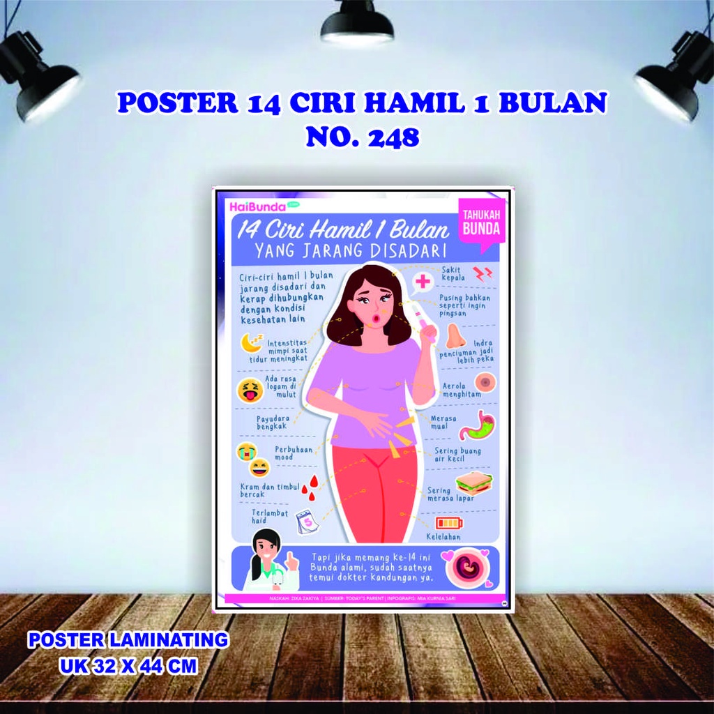 Jual POSTER DINDING KESEHATAN 14 CIRI HAMIL 1 BULAN (No.248) | Shopee ...