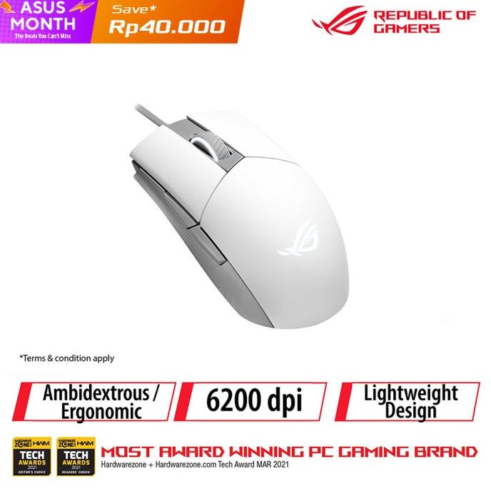 Jual ASUS ROG Strix Impact II Moonlight White Gaming Mouse ready viral ...