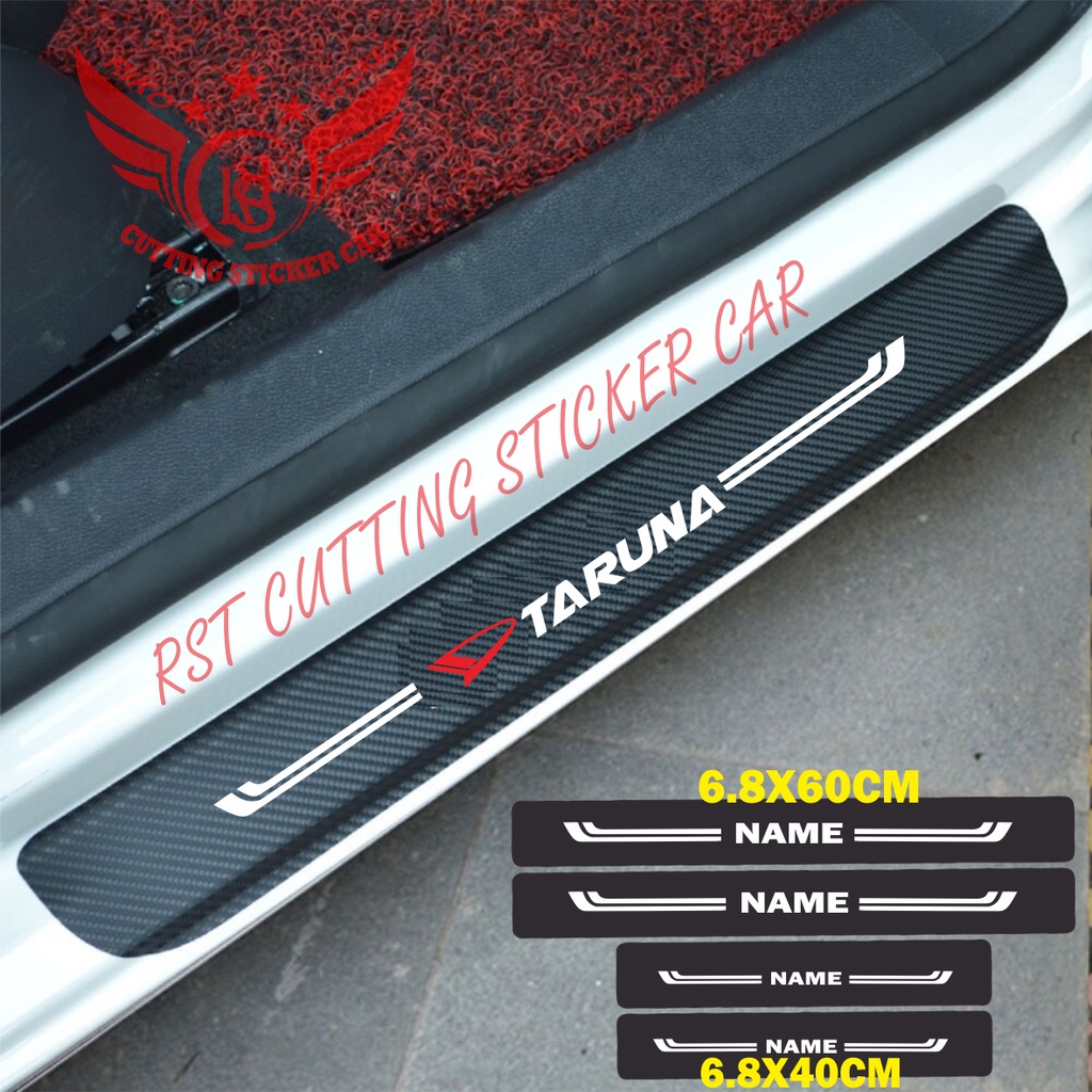 Jual 4 pecs stiker mobil taruna carbon 3D stiker pengaman pintu mobil ...