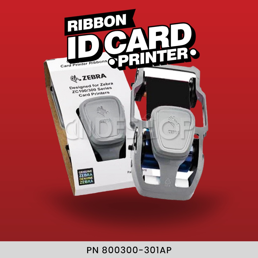 Jual Ribbon Printer ID Card Zebra ZC100 Black PN: 800300-301AP | Shopee ...