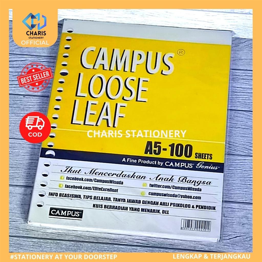 Jual CHARIS STATIONERY - Kertas Tulis CAMPUS Loose Leaf A5 Isi 100 Lembar/Pak | Shopee Indonesia