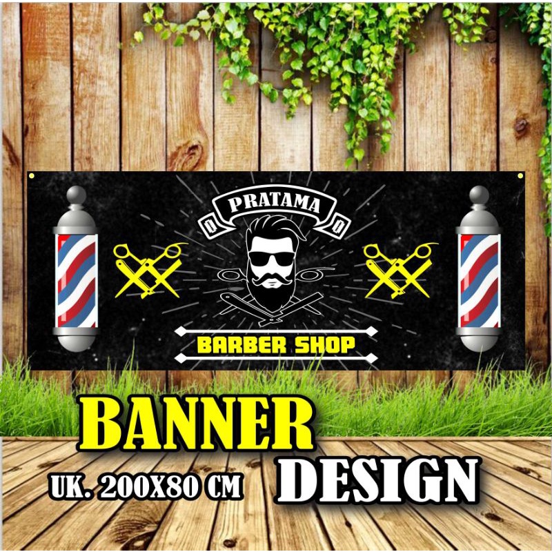 Jual Banner Spanduk Backdrop Pangkas Rambut, Barbershop Keren, Simple ...