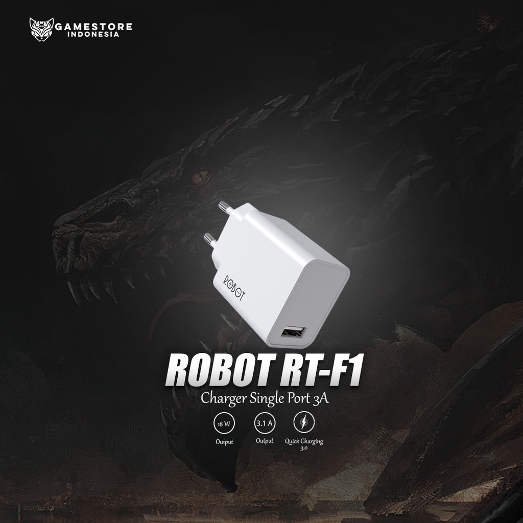 Jual CHARGER ROBOT RT-F1 QUICK CHARGER SINGLE PORT 3A 18W ORIGINAL ...