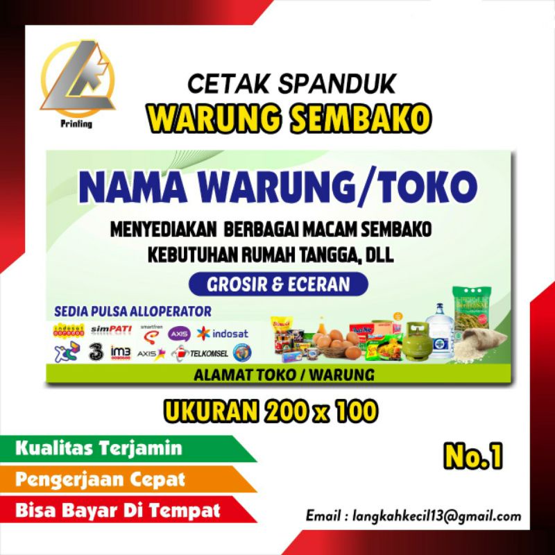 Jual Spanduk Banner Warung Sembako Kelontong ( Ukuran 200x100 ) | Shopee Indonesia