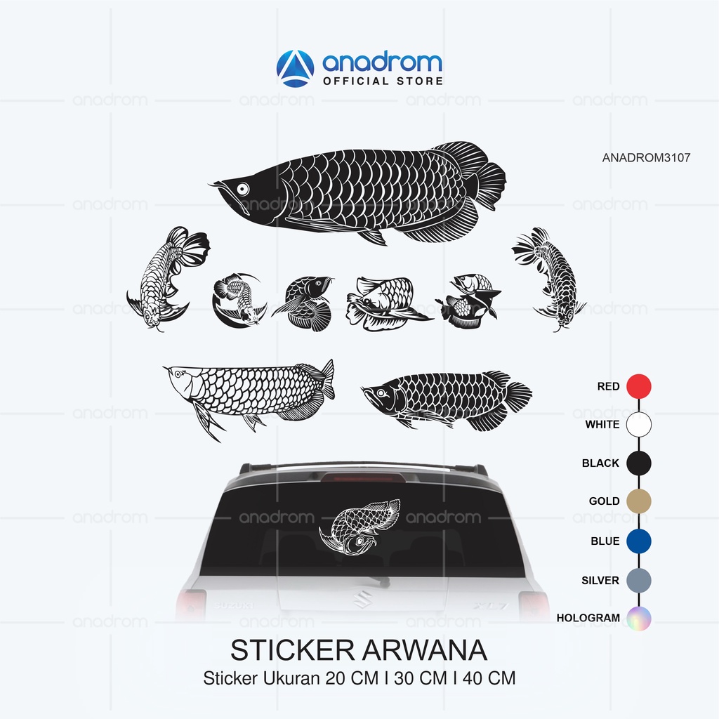 Jual Sticker Arwana I Sticker Kaca Mobil & Aquarium I Anadrom 3107 ...