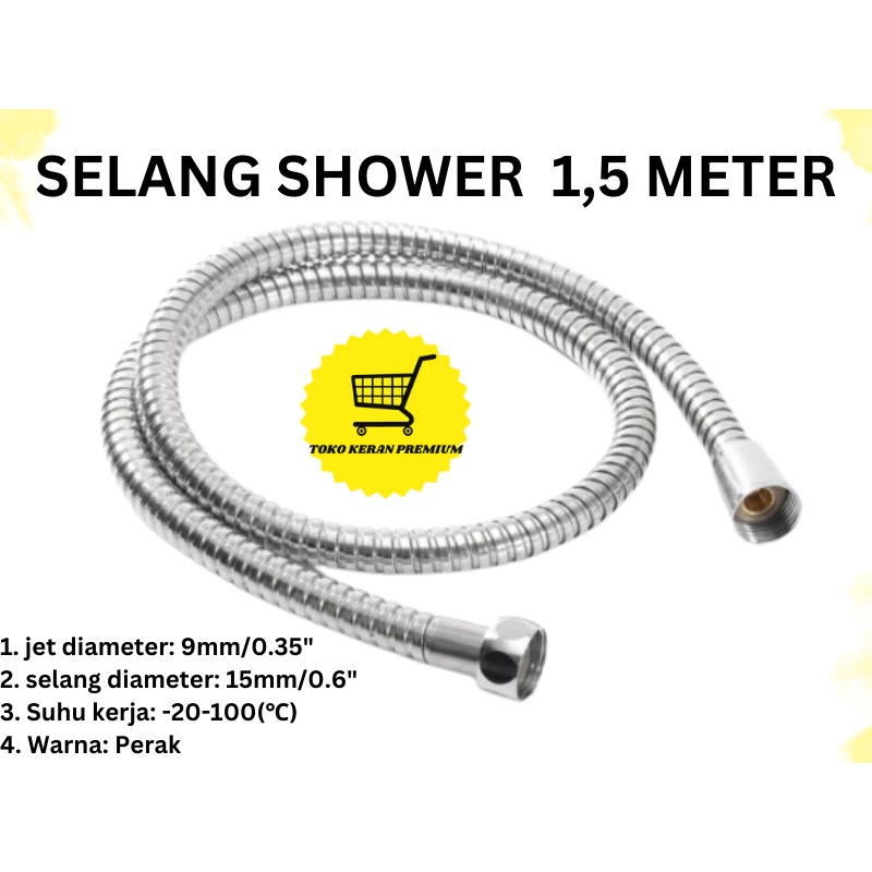Jual Selang Shower 1,5 meter dan 80 cm Selang Fleksibel | Shopee Indonesia