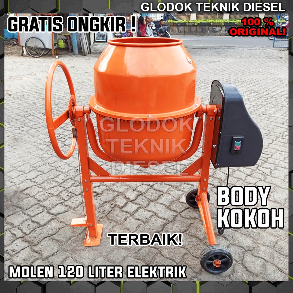 Jual PAZTO Mesin Pengaduk Semen Molen Listrik 120 Liter CONCRETE MIXER 120 L TERBAIK | Shopee ...