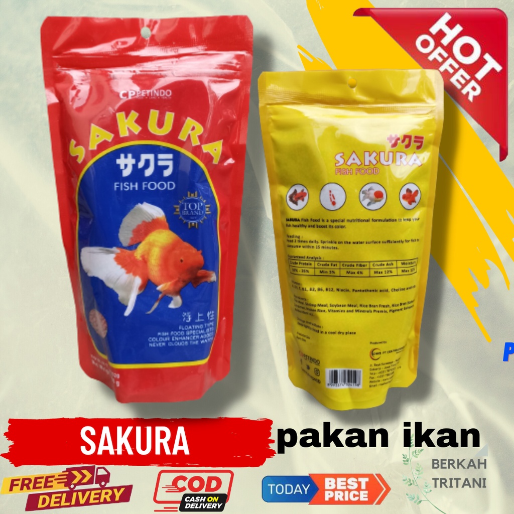 Jual Sakura Fish Food Makanan Ikan Pellet Pelet 100 gram Pelet Ikan ...