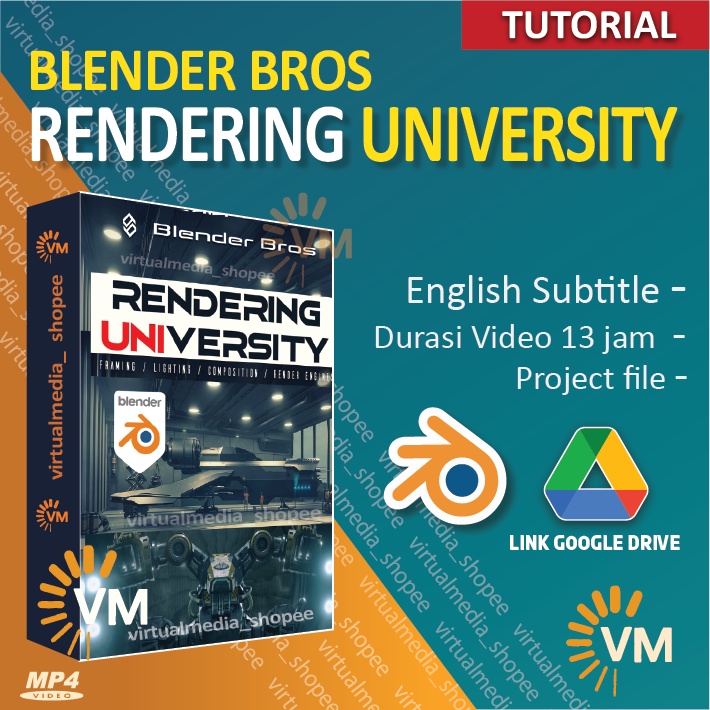 Jual TUTORIAL 3D BLENDER BROS RENDERING UNIVERSITY FRAMING LIGHTING RENDER ENGINES COMPOSE CYCLE ...
