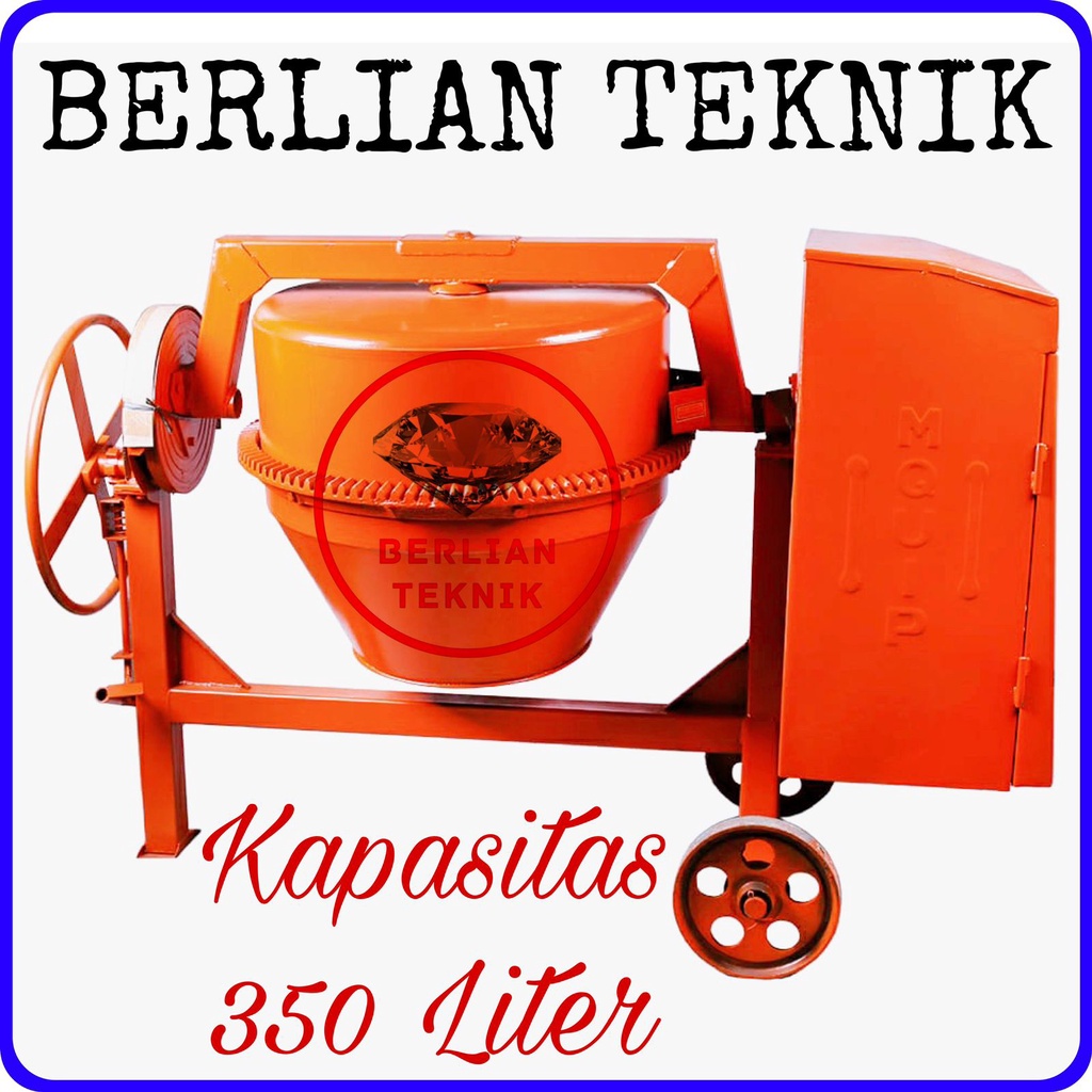 Jual Beton Molen Concrete Mixer Semen MQUIP 350 Liter lengkap Mesin | Shopee Indonesia