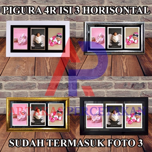 Jual PAKET CETAK FOTO PLUS BINGKAI FOTO 4R ISI 3 HORISONTAL / PIGURA 4R ...