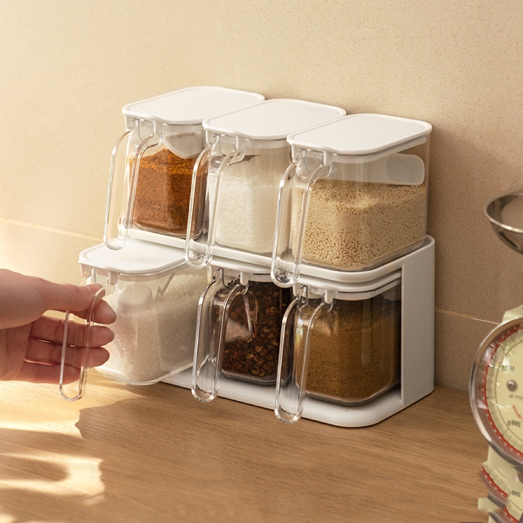 Jual Aesthetic Seasoning Storage Box 3in1 Kitchen Spice Cup / Toples ...