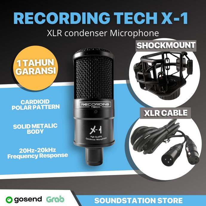Jual MIC RECORDING TECH X1 CONDENSER MICROPHONE RECORDING ZOOM PODCAST ...