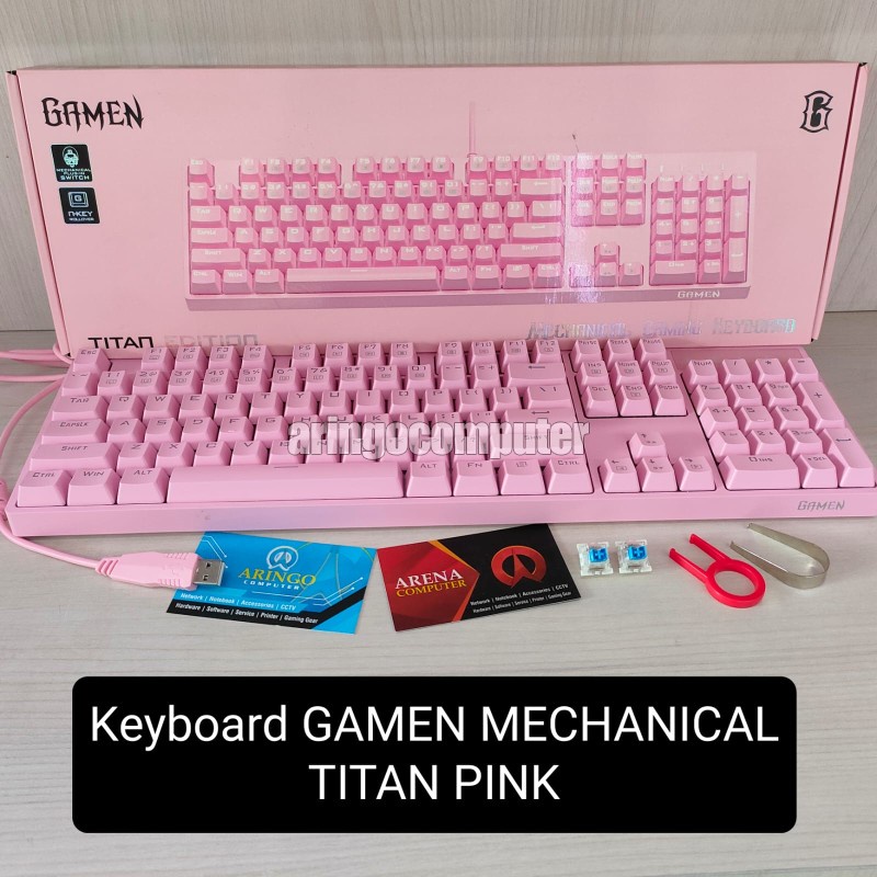 Jual Keyboard GAMEN MECHANICAL TITAN PINK | Shopee Indonesia