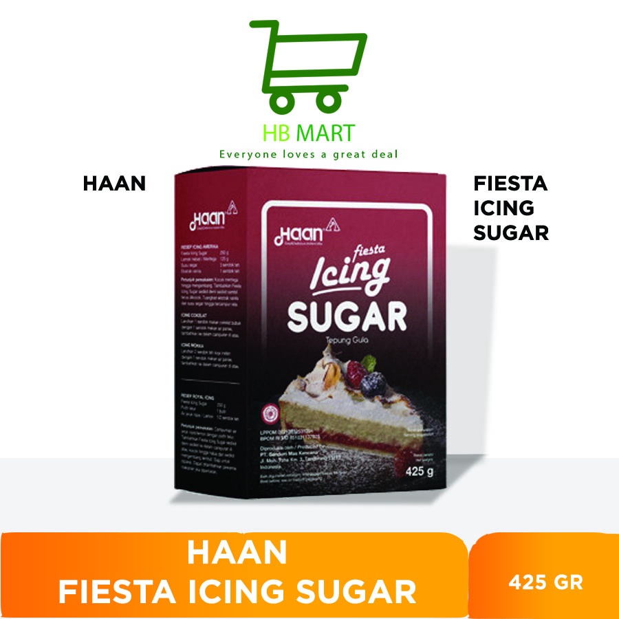 Jual HAAN Icing Sugar Fiesta 425 gram - Gula Halus - Powder Sugar 425gr ...