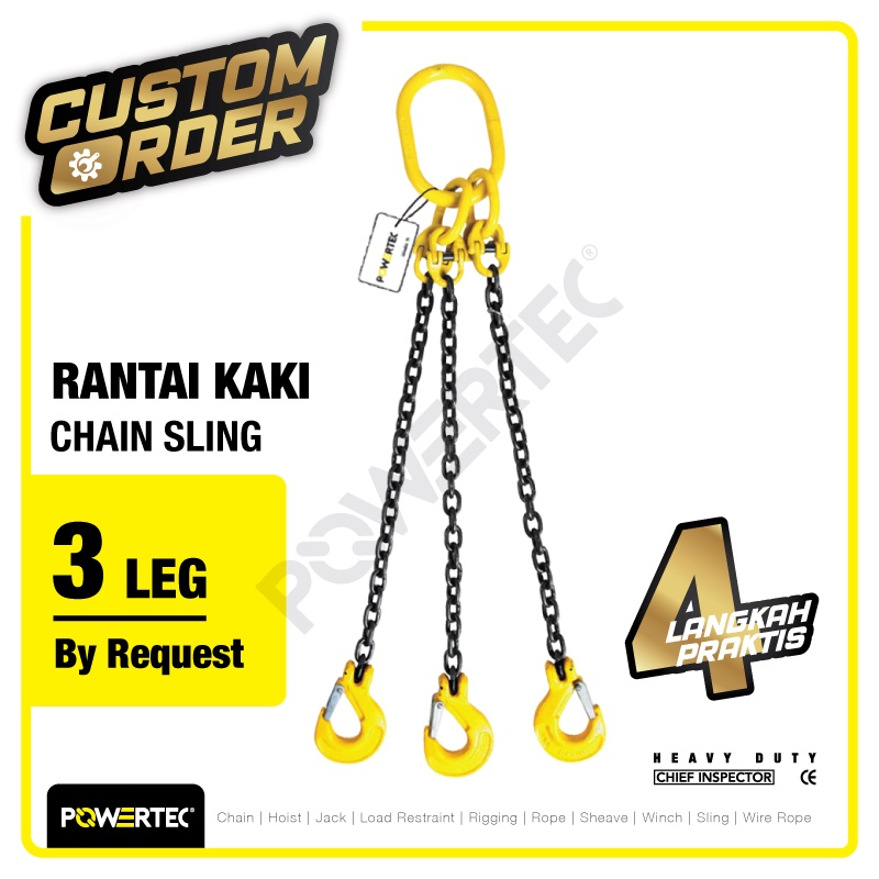 Jual POWERTEC Chain Sling 3 Legs / Rantai 3 kaki - Custom Order ...