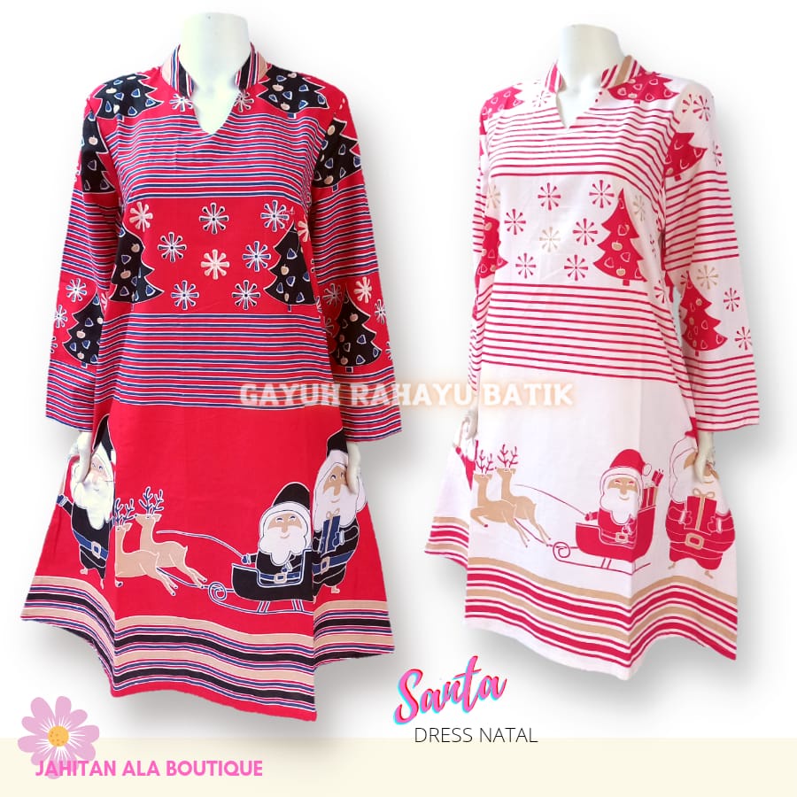 Jual SANTA NATAL - Dress Batik Kasual Dipakai Di Gereja Terbaru, Dress ...