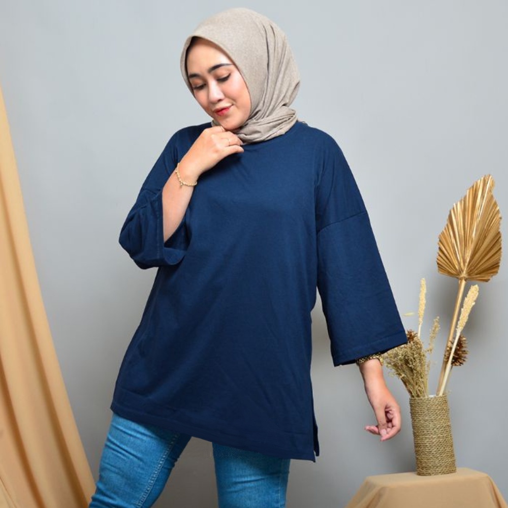 Jual DEWIE ATASAN OVERSIZE LD 130 POLOS BASIC baju wanita kaos oblong ...