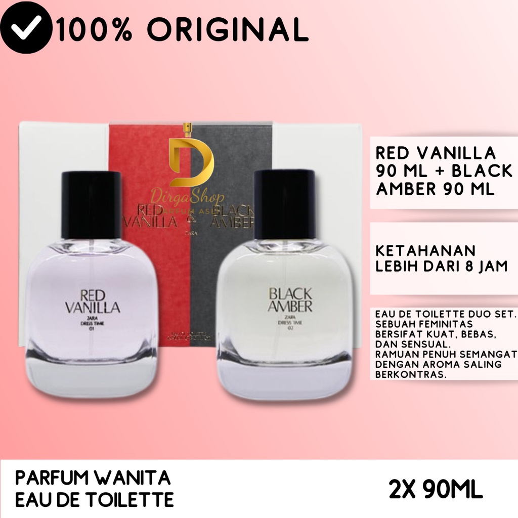 Jual ZARA RED VANILLA BLACK AMBER FOR WOMEN EDT | Shopee Indonesia