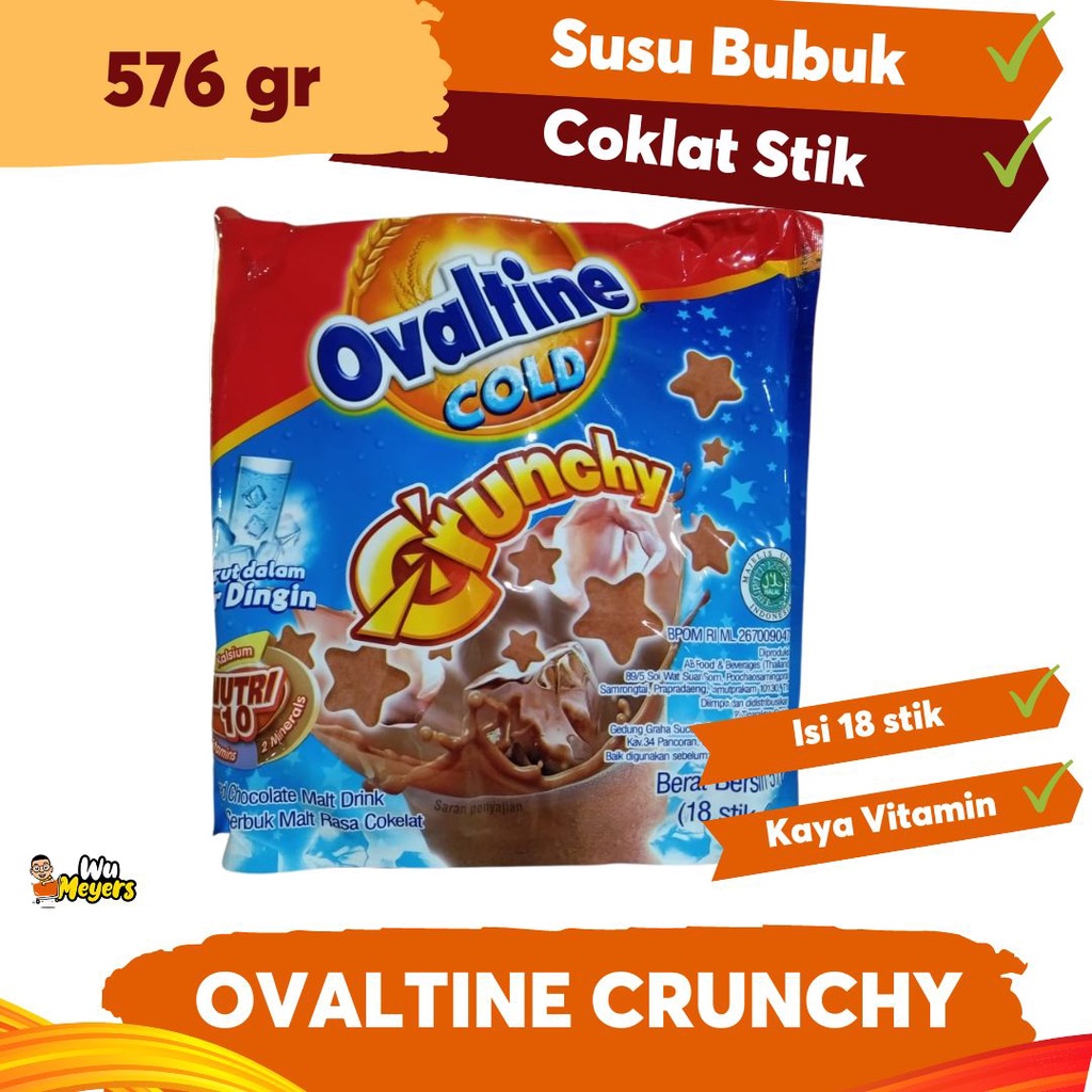 Jual Ovaltine Cold Crunchy Susu Bubuk Coklat Stik 32 gr x 18 stik ...