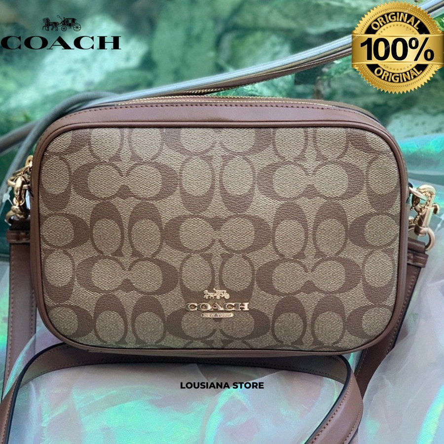 Jual Coach Jes Crossbody In Blocked Signature Canvas Khaki | Shopee Indonesia
