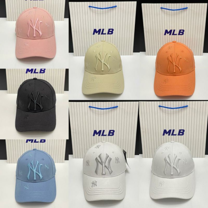 Jual TOPI NY MLB TRENDY MOTIF EMBOSS 7 WARNA | Shopee Indonesia