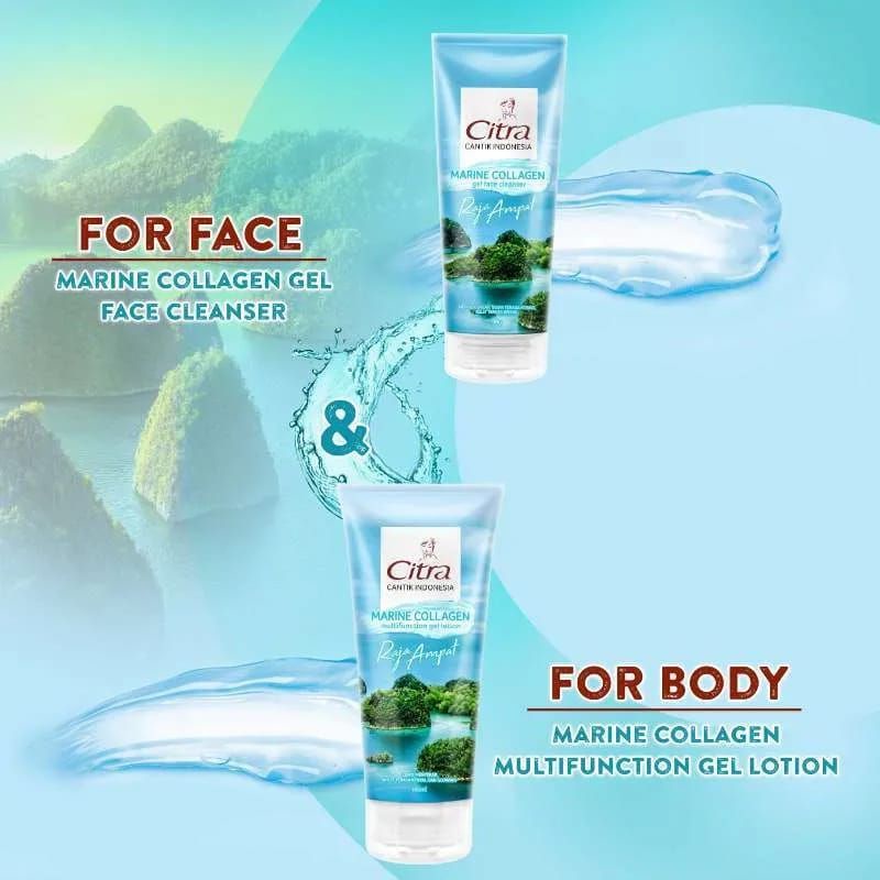 Jual CITRA MARINE COLLAGEN MULTIFUNCTION GEL 180ml FACE CLEANSER FACE ...