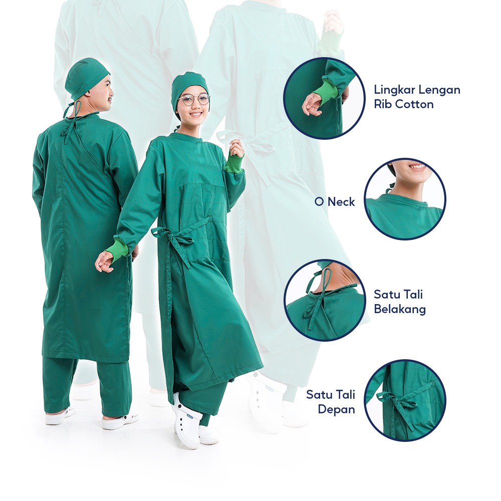 Jual LINCURT - Jas Operasi Surgical Gown Standar Rumah Sakit Bahan ...