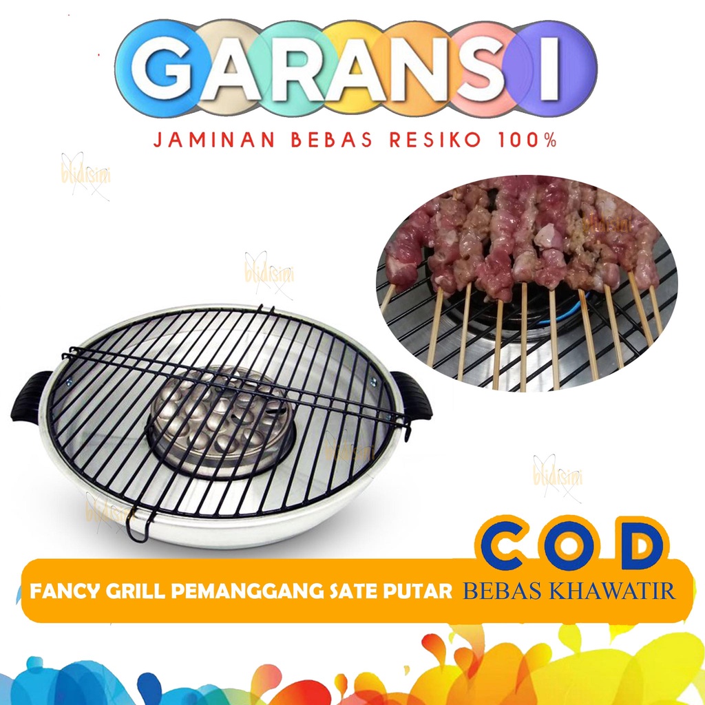 Jual Fancy Grill Pemanggang Alat Bakar Sate Daging Ikan Sosis Bbq Putar ...
