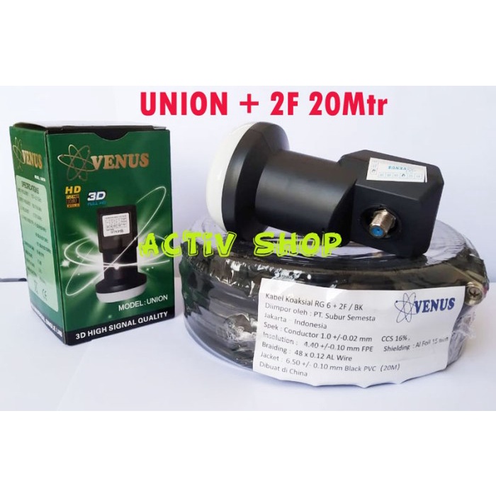Jual Kabel Venus Rg6 5C 20 Mtr + Lnb Kuband Venus Union Garansti 1 ...