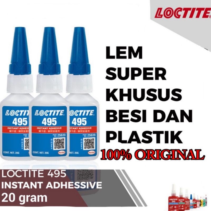 Jual LEM SUPER LEM BESI DAN PLASTIK LOCTITE 495 20gram LEM MATERIAL ...