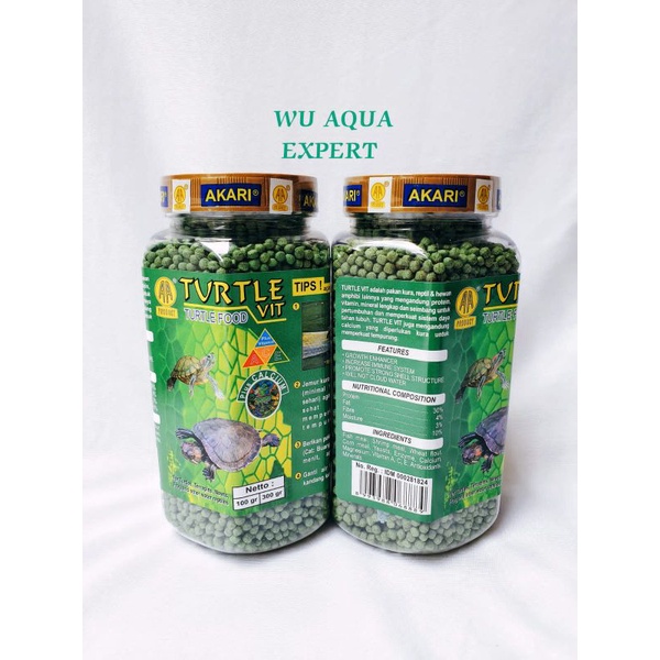 Jual Pakan Ikan Kura Kura AKARI TURTLE VIT 300gr Iguana Reptil Pelet ...