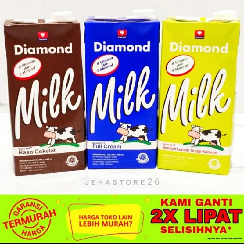 Jual ⭐SUSU UHT⭐ Diamond Milk 1L / 1000mL | Shopee Indonesia