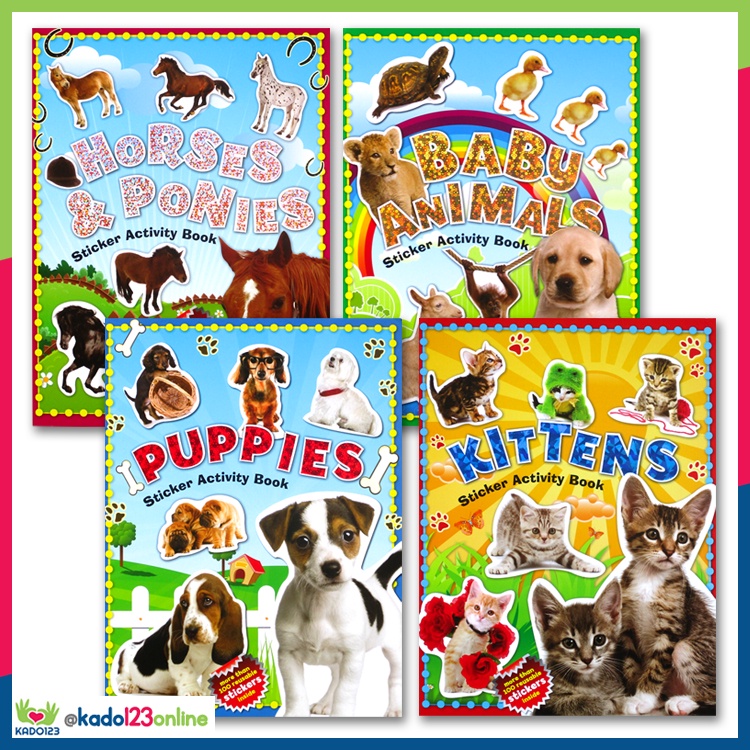 Jual PUPPIES / HORSES & PONIES / KITTENS / BABY ANIMALS Sticker ...