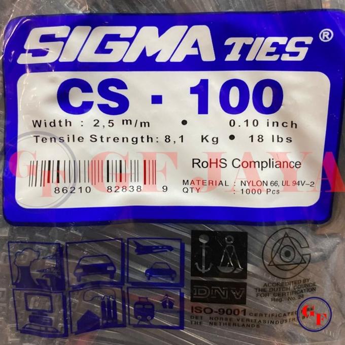 Jual Kabel Ties / Tis Sigma CS 100 / 10cm / 10 cm Hitam / Putih CS100 ...