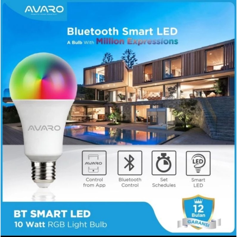 Jual AVARO Smart Light LED Bulb 10W RGBWW - Bohlam Lampu Pintar Bluetooth | Shopee Indonesia
