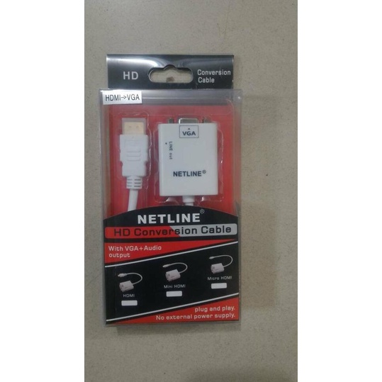 Jual NETLINE kabel converter hdmi male to vga + audio 3.5mm | Shopee ...