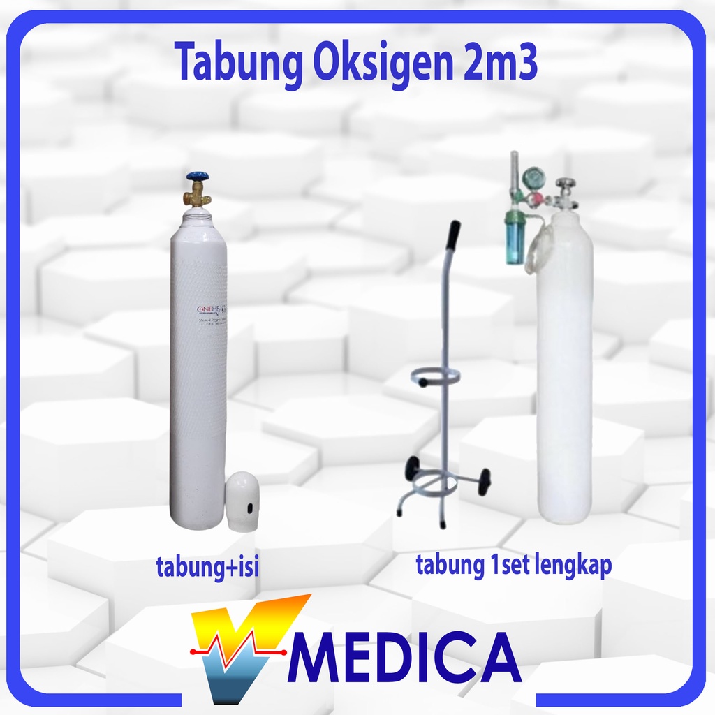 Jual (Reguler) Tabung Oksigen Lengkap 2m3 (Siap Pakai) / Tabung Oksigen ...